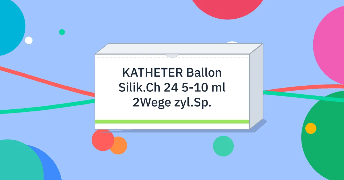 Symbolbild: Packung mit der Aufschrift KATHETER Ballon Silik.Ch 24 5-10 ml 2Wege zyl.Sp. (PZN 04809336) – Verfügbarkeit und Bezug in Apotheken in Frankfurt am Main
