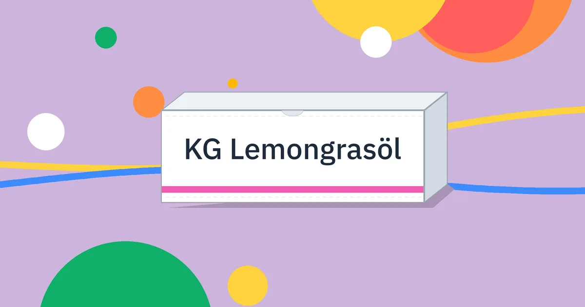 Symbolbild: Packung mit der Aufschrift KG Lemongrasöl (PZN 18787130) – Verfügbarkeit und Bezug in Apotheken in Frankfurt am Main