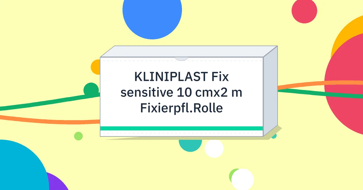 Symbolbild: Packung mit der Aufschrift KLINIPLAST Fix sensitive 10 cmx2 m Fixierpfl.Rolle (PZN 19993877) – Verfügbarkeit und Bezug in Apotheken in Frankfurt am Main