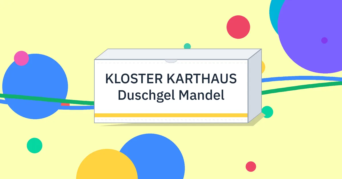 Symbolbild: Packung mit der Aufschrift KLOSTER KARTHAUS Duschgel Mandel (PZN 01847939) – Verfügbarkeit und Bezug in Apotheken in Frankfurt am Main