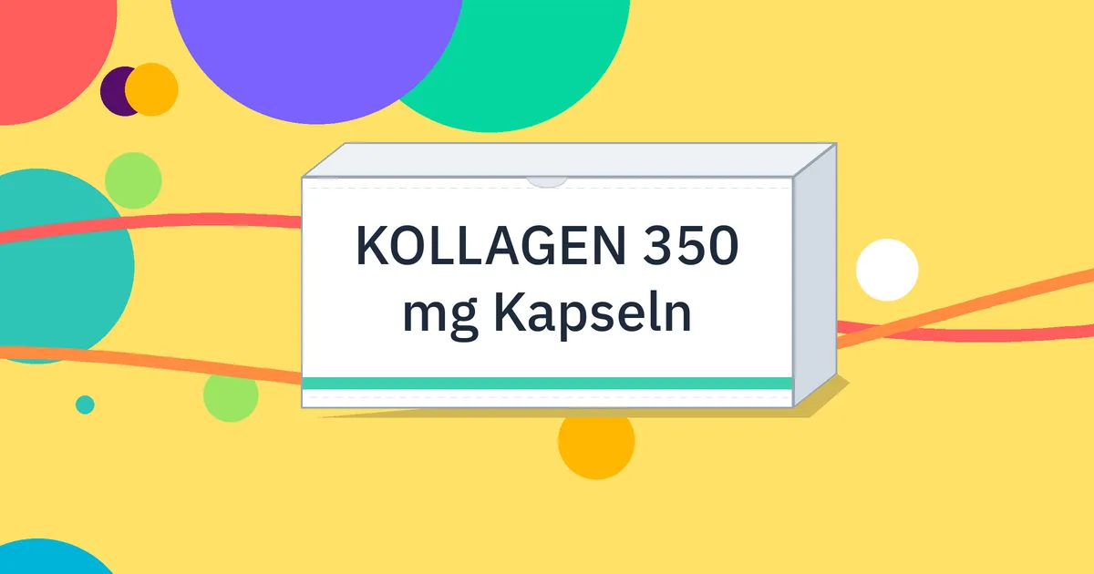 Symbolbild: Packung mit der Aufschrift KOLLAGEN 350 mg Kapseln (PZN 15191158) – Verfügbarkeit und Bezug in Apotheken in Frankfurt am Main