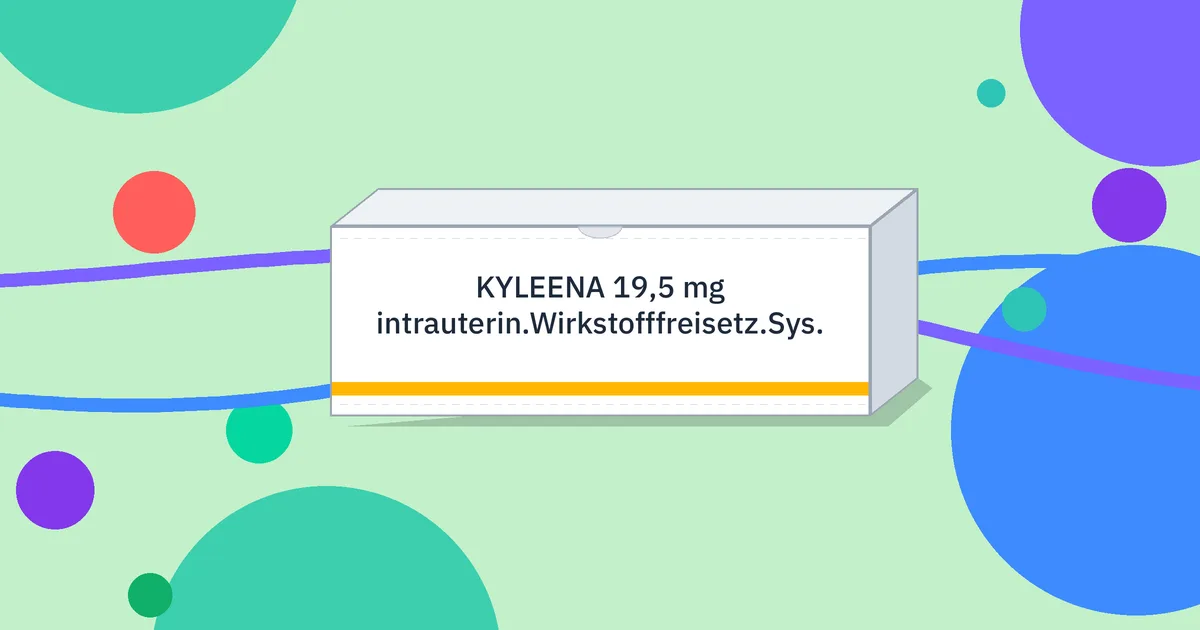 Symbolbild: Packung mit der Aufschrift KYLEENA 19,5 mg intrauterin.Wirkstofffreisetz.Sys. (PZN 11872128) – Verfügbarkeit und Bezug in Apotheken in Frankfurt am Main