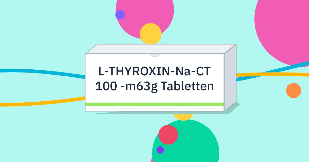 Symbolbild: Packung mit der Aufschrift L-THYROXIN-Na-CT 100 -m63g Tabletten (PZN 09245246) – Verfügbarkeit und Bezug in Apotheken in Frankfurt am Main