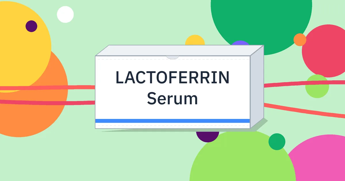 Symbolbild: Packung mit der Aufschrift LACTOFERRIN Serum (PZN 19774968) – Verfügbarkeit und Bezug in Apotheken in Frankfurt am Main