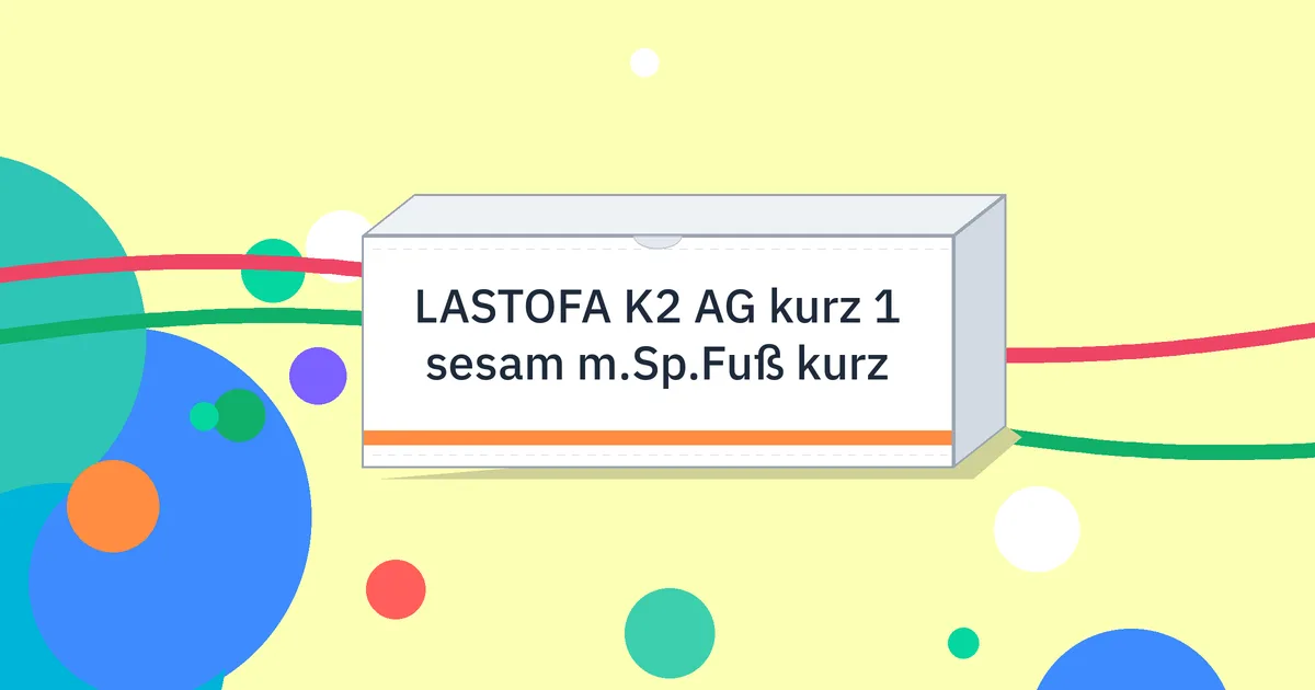 Symbolbild: Packung mit der Aufschrift LASTOFA K2 AG kurz 1 sesam m.Sp.Fuß kurz (PZN 13802333) – Verfügbarkeit und Bezug in Apotheken in Frankfurt am Main