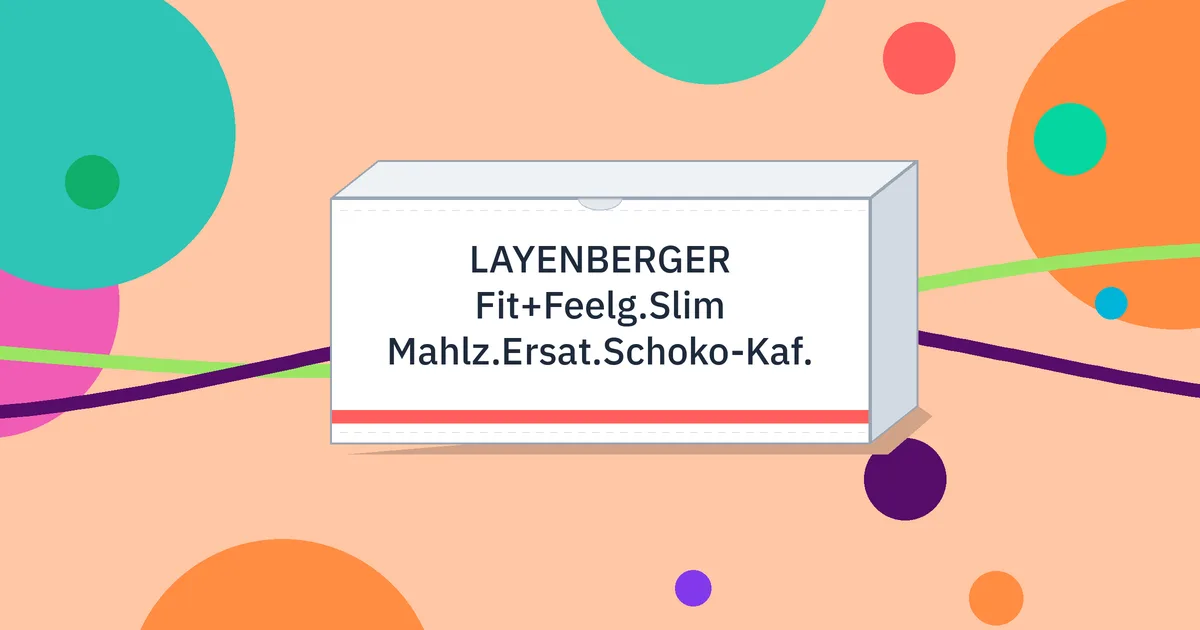 Symbolbild: Packung mit der Aufschrift LAYENBERGER Fit+Feelg.Slim Mahlz.Ersat.Schoko-Kaf. (PZN 02141118) – Verfügbarkeit und Bezug in Apotheken in Frankfurt am Main