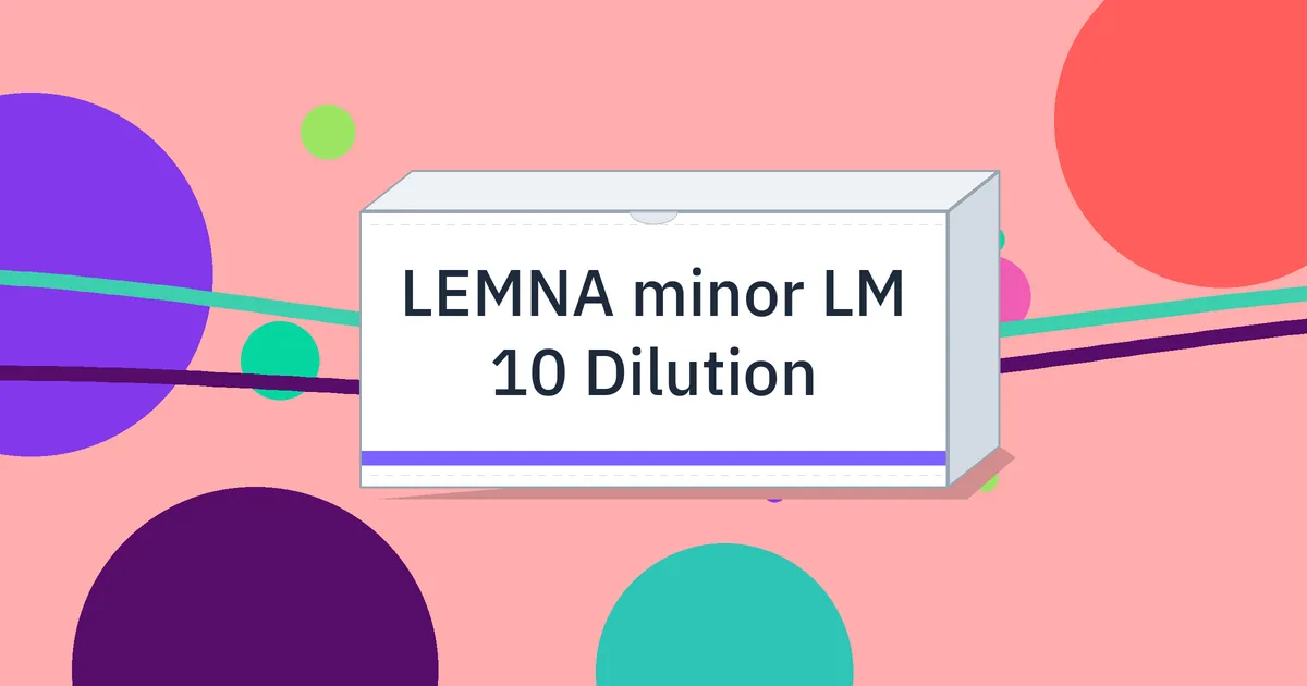 Symbolbild: Packung mit der Aufschrift LEMNA minor LM 10 Dilution (PZN 13524940) – Verfügbarkeit und Bezug in Apotheken in Frankfurt am Main