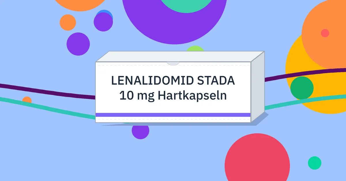 Symbolbild: Packung mit der Aufschrift LENALIDOMID STADA 10 mg Hartkapseln (PZN 17168235) – Verfügbarkeit und Bezug in Apotheken in Frankfurt am Main