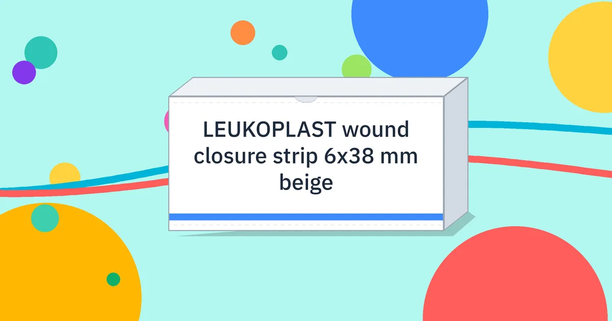 Symbolbild: Packung mit der Aufschrift LEUKOPLAST wound closure strip 6x38 mm beige (PZN 17875777) – Verfügbarkeit und Bezug in Apotheken in Frankfurt am Main