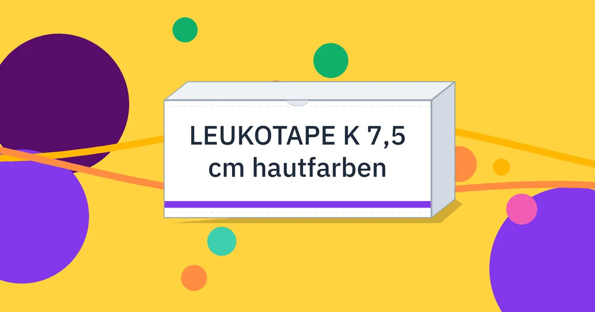Symbolbild: Packung mit der Aufschrift LEUKOTAPE K 7,5 cm hautfarben (PZN 01907363) – Verfügbarkeit und Bezug in Apotheken in Frankfurt am Main