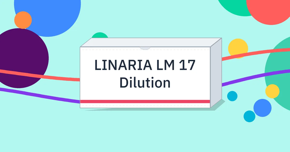 Symbolbild: Packung mit der Aufschrift LINARIA LM 17 Dilution (PZN 13529245) – Verfügbarkeit und Bezug in Apotheken in Frankfurt am Main