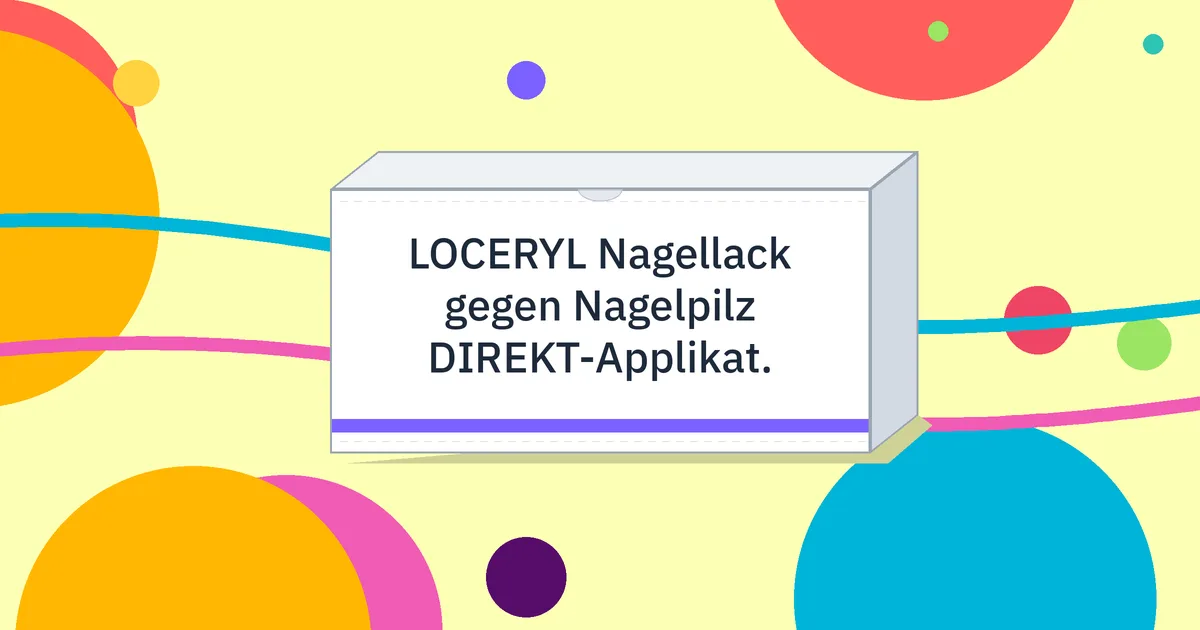 Symbolbild: Packung mit der Aufschrift LOCERYL Nagellack gegen Nagelpilz DIREKT-Applikat. (PZN 12726311) – Verfügbarkeit und Bezug in Apotheken in Frankfurt am Main