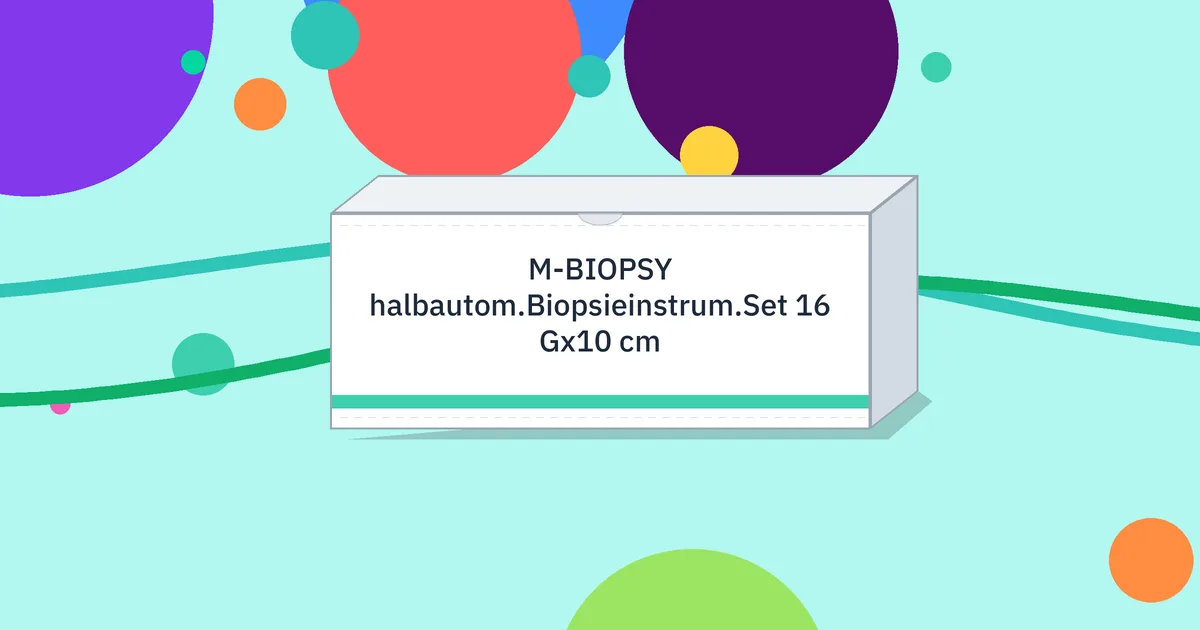 Symbolbild: Packung mit der Aufschrift M-BIOPSY halbautom.Biopsieinstrum.Set 16 Gx10 cm (PZN 20280651) – Verfügbarkeit und Bezug in Apotheken in Frankfurt am Main