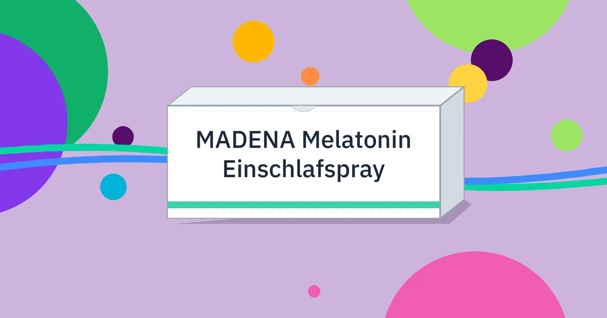 Symbolbild: Packung mit der Aufschrift MADENA Melatonin Einschlafspray (PZN 17538347) – Verfügbarkeit und Bezug in Apotheken in Frankfurt am Main