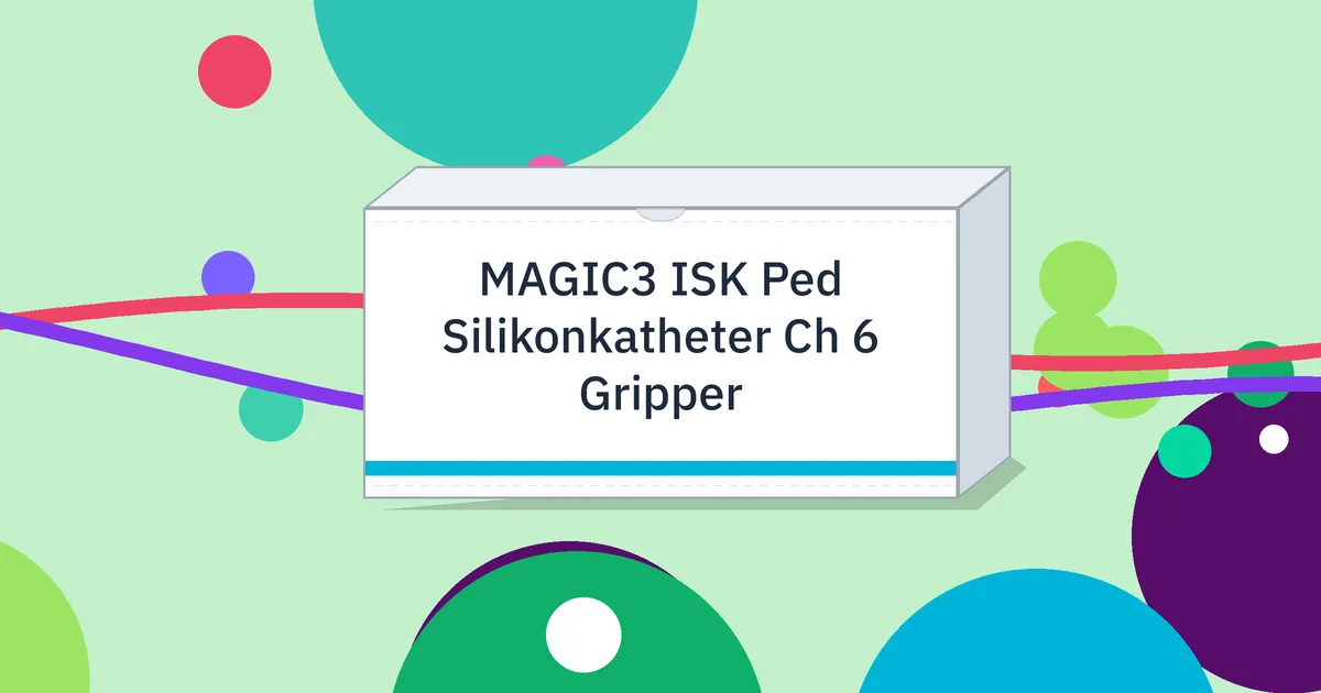 Symbolbild: Packung mit der Aufschrift MAGIC3 ISK Ped Silikonkatheter Ch 6 Gripper (PZN 09485430) – Verfügbarkeit und Bezug in Apotheken in Frankfurt am Main
