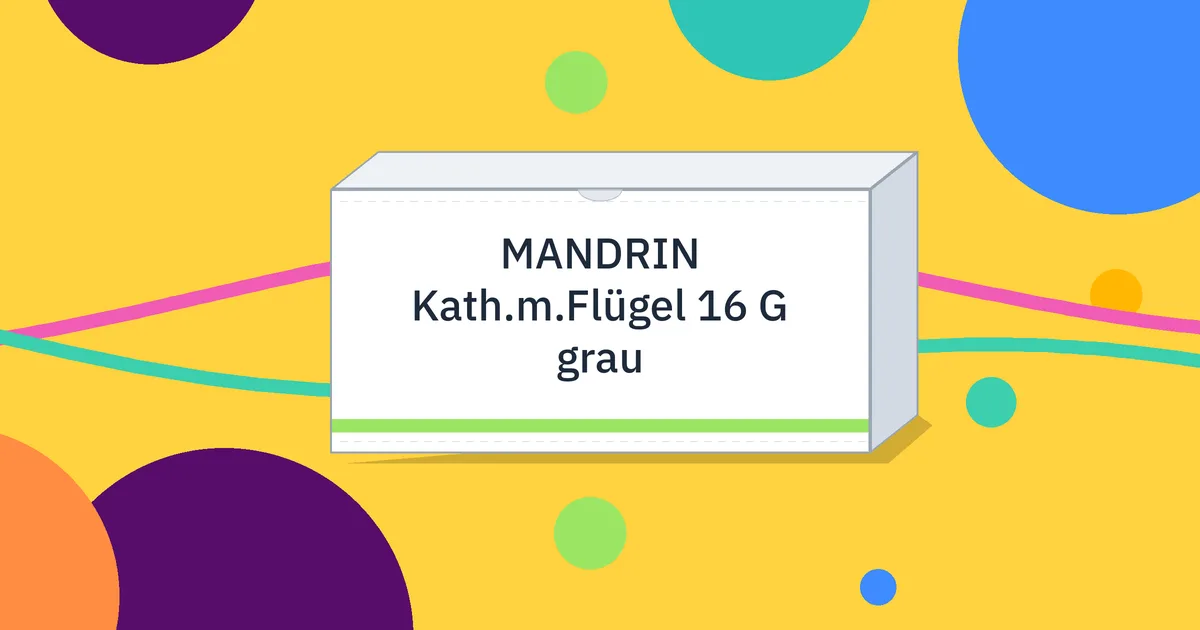 Symbolbild: Packung mit der Aufschrift MANDRIN Kath.m.Flügel 16 G grau (PZN 01178183) – Verfügbarkeit und Bezug in Apotheken in Frankfurt am Main