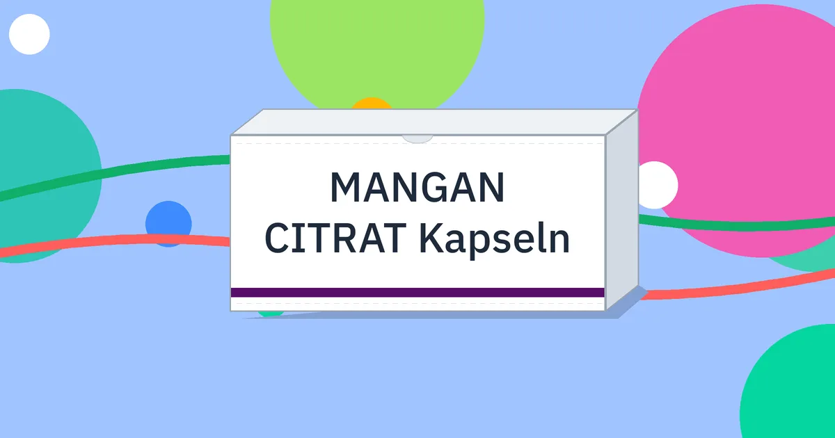Symbolbild: Packung mit der Aufschrift MANGAN CITRAT Kapseln (PZN 10707976) – Verfügbarkeit und Bezug in Apotheken in Frankfurt am Main