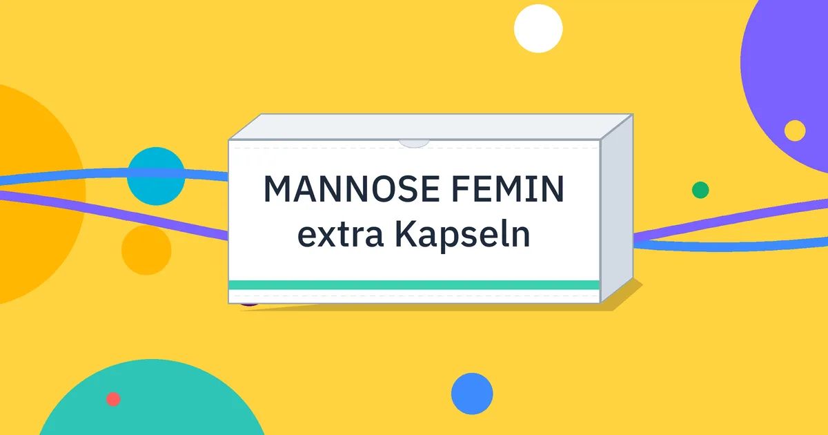 Symbolbild: Packung mit der Aufschrift MANNOSE FEMIN extra Kapseln (PZN 19266189) – Verfügbarkeit und Bezug in Apotheken in Frankfurt am Main