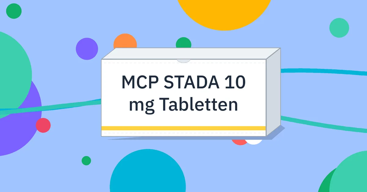 Symbolbild: Packung mit der Aufschrift MCP STADA 10 mg Tabletten (PZN 08641862) – Verfügbarkeit und Bezug in Apotheken in Frankfurt am Main