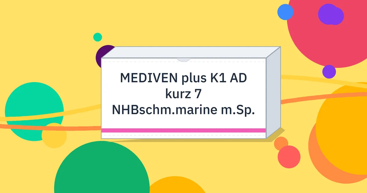 Symbolbild: Packung mit der Aufschrift MEDIVEN plus K1 AD kurz 7 NHBschm.marine m.Sp. (PZN 15899940) – Verfügbarkeit und Bezug in Apotheken in Frankfurt am Main