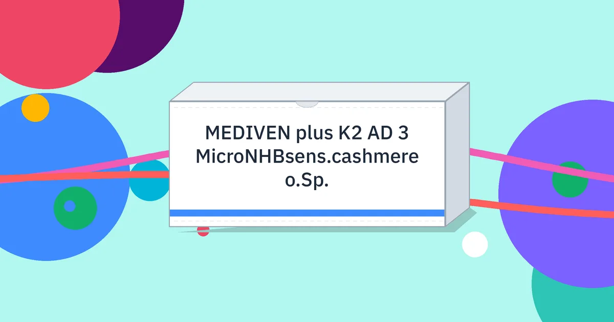Symbolbild: Packung mit der Aufschrift MEDIVEN plus K2 AD 3 MicroNHBsens.cashmere o.Sp. (PZN 15932301) – Verfügbarkeit und Bezug in Apotheken in Frankfurt am Main