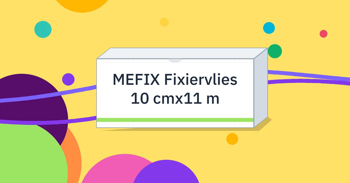 Symbolbild: Packung mit der Aufschrift MEFIX Fixiervlies 10 cmx11 m (PZN 16595998) – Verfügbarkeit und Bezug in Apotheken in Frankfurt am Main