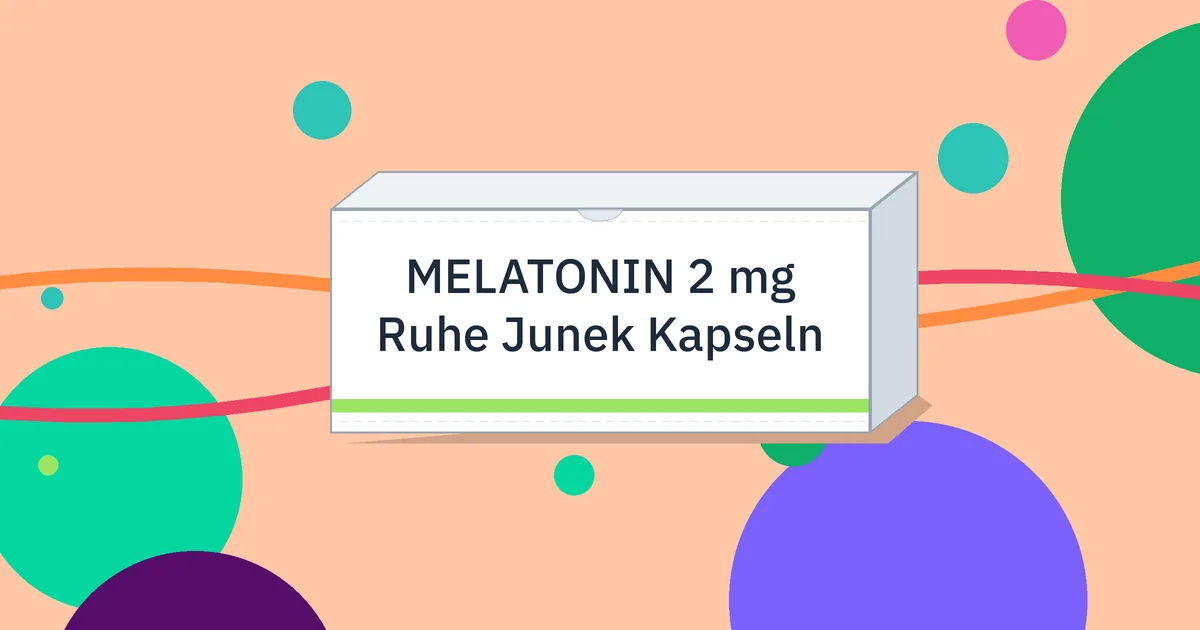 Symbolbild: Packung mit der Aufschrift MELATONIN 2 mg Ruhe Junek Kapseln (PZN 17900340) – Verfügbarkeit und Bezug in Apotheken in Frankfurt am Main