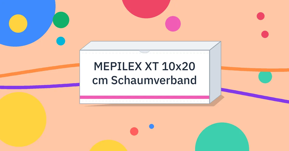 Symbolbild: Packung mit der Aufschrift MEPILEX XT 10x20 cm Schaumverband (PZN 11293465) – Verfügbarkeit und Bezug in Apotheken in Frankfurt am Main