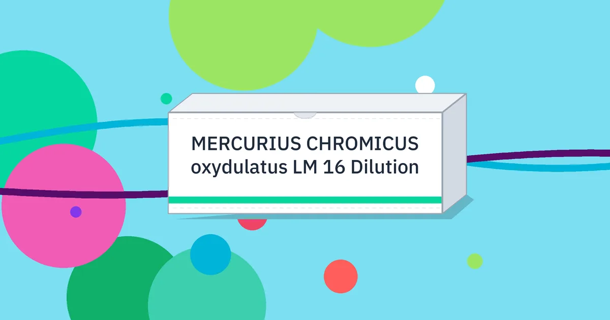 Symbolbild: Packung mit der Aufschrift MERCURIUS CHROMICUS oxydulatus LM 16 Dilution (PZN 12949554) – Verfügbarkeit und Bezug in Apotheken in Frankfurt am Main