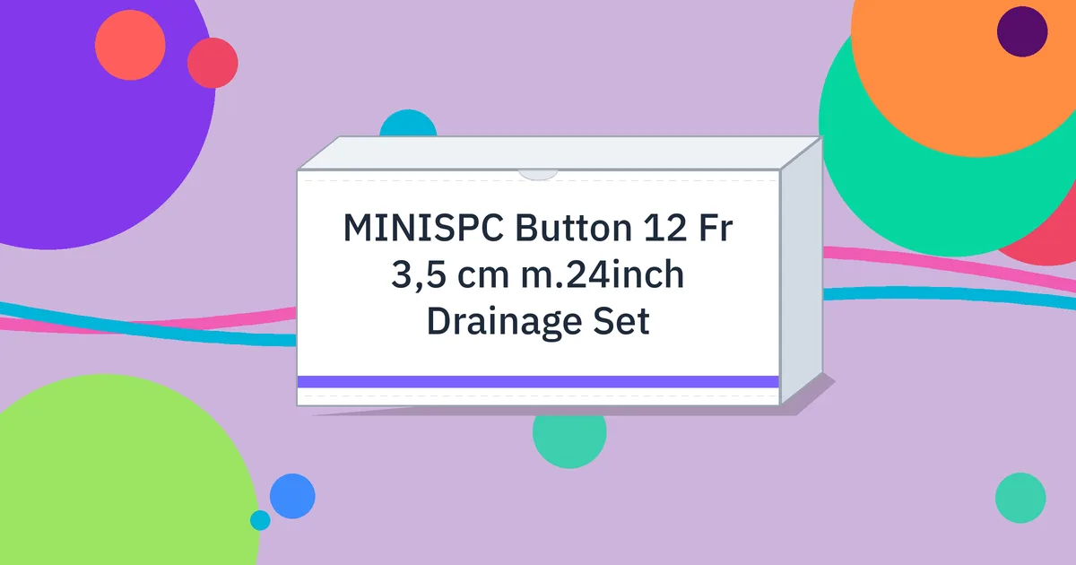 Symbolbild: Packung mit der Aufschrift MINISPC Button 12 Fr 3,5 cm m.24inch Drainage Set (PZN 20821638) – Verfügbarkeit und Bezug in Apotheken in Frankfurt am Main