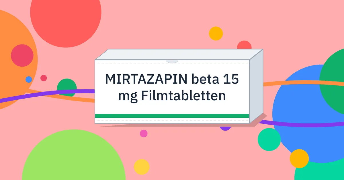 Symbolbild: Packung mit der Aufschrift MIRTAZAPIN beta 15 mg Filmtabletten (PZN 04087340) – Verfügbarkeit und Bezug in Apotheken in Frankfurt am Main