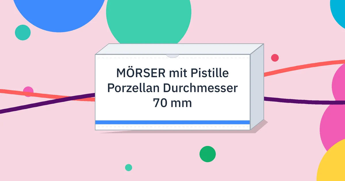 Symbolbild: Packung mit der Aufschrift MÖRSER mit Pistille Porzellan Durchmesser 70 mm (PZN 00908260) – Verfügbarkeit und Bezug in Apotheken in Frankfurt am Main