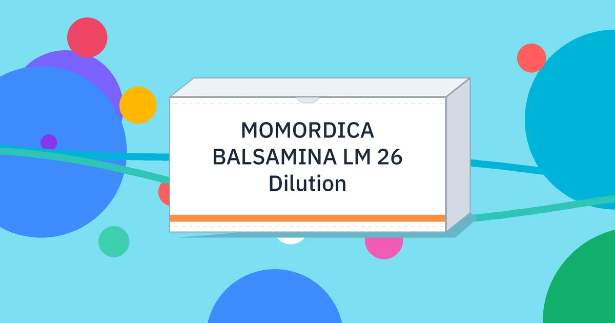 Symbolbild: Packung mit der Aufschrift MOMORDICA BALSAMINA LM 26 Dilution (PZN 13610438) – Verfügbarkeit und Bezug in Apotheken in Frankfurt am Main