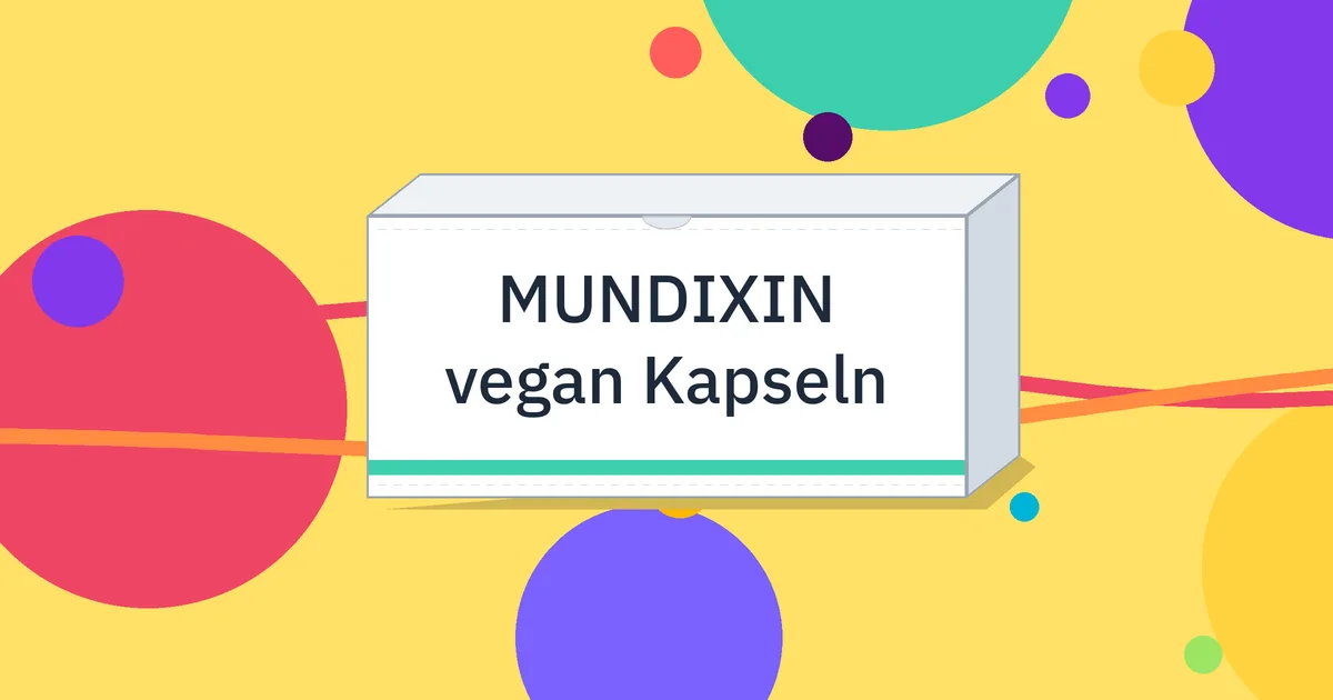 Symbolbild: Packung mit der Aufschrift MUNDIXIN vegan Kapseln (PZN 13158719) – Verfügbarkeit und Bezug in Apotheken in Frankfurt am Main