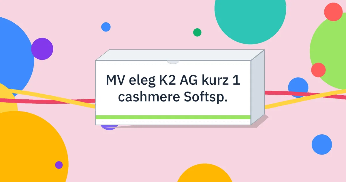 Symbolbild: Packung mit der Aufschrift MV eleg K2 AG kurz 1 cashmere Softsp. (PZN 15284291) – Verfügbarkeit und Bezug in Apotheken in Frankfurt am Main