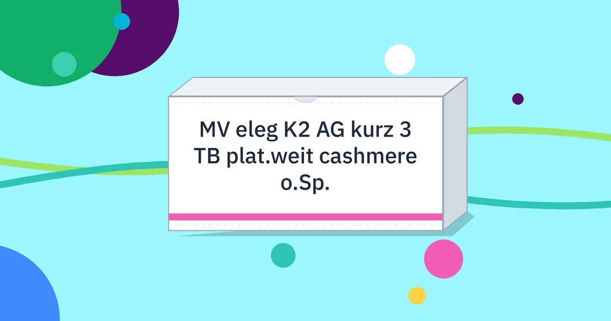 Symbolbild: Packung mit der Aufschrift MV eleg K2 AG kurz 3 TB plat.weit cashmere o.Sp. (PZN 14672861) – Verfügbarkeit und Bezug in Apotheken in Frankfurt am Main