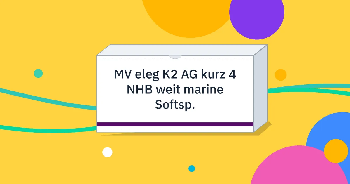 Symbolbild: Packung mit der Aufschrift MV eleg K2 AG kurz 4 NHB weit marine Softsp. (PZN 15715532) – Verfügbarkeit und Bezug in Apotheken in Frankfurt am Main