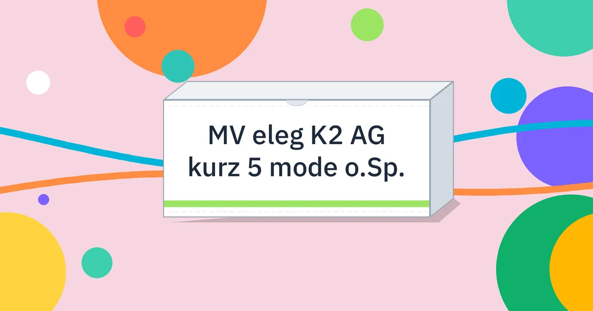Symbolbild: Packung mit der Aufschrift MV eleg K2 AG kurz 5 mode o.Sp. (PZN 00339939) – Verfügbarkeit und Bezug in Apotheken in Frankfurt am Main
