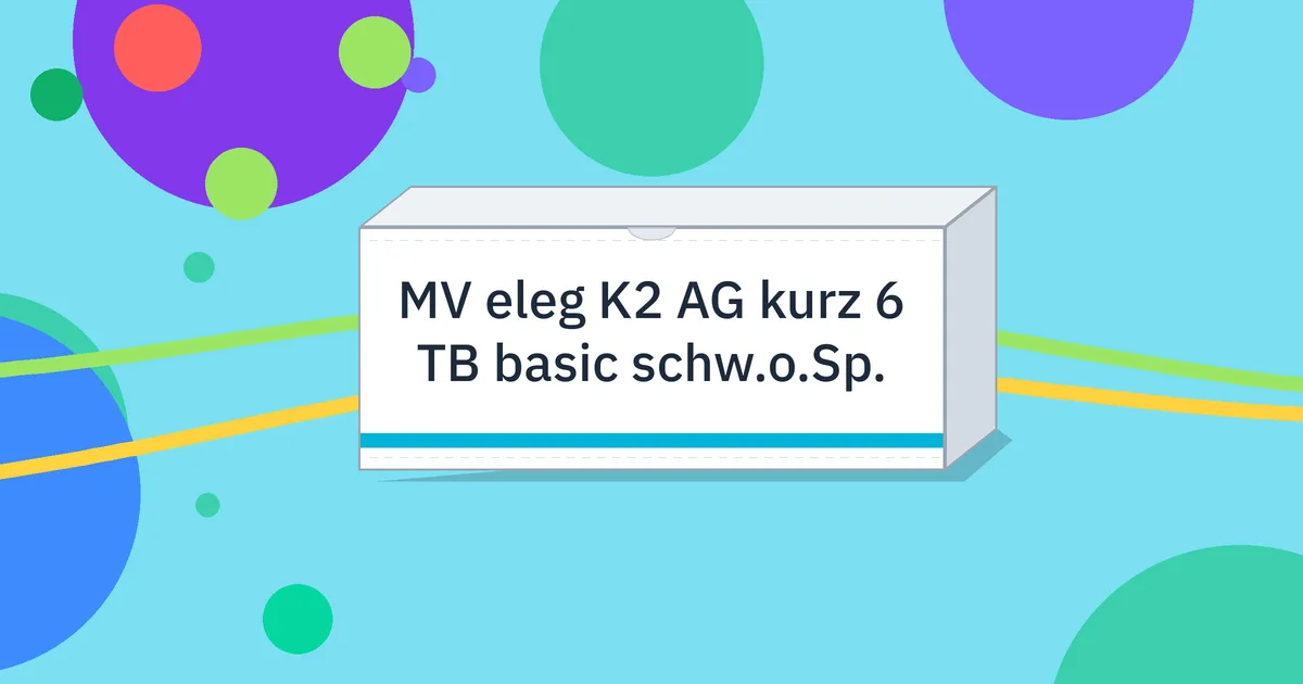 Symbolbild: Packung mit der Aufschrift MV eleg K2 AG kurz 6 TB basic schw.o.Sp. (PZN 00199556) – Verfügbarkeit und Bezug in Apotheken in Frankfurt am Main