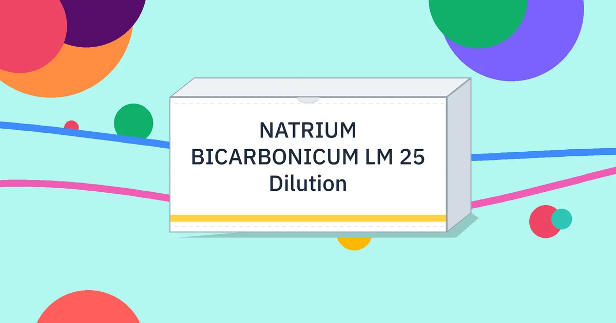Symbolbild: Packung mit der Aufschrift NATRIUM BICARBONICUM LM 25 Dilution (PZN 12960432) – Verfügbarkeit und Bezug in Apotheken in Frankfurt am Main