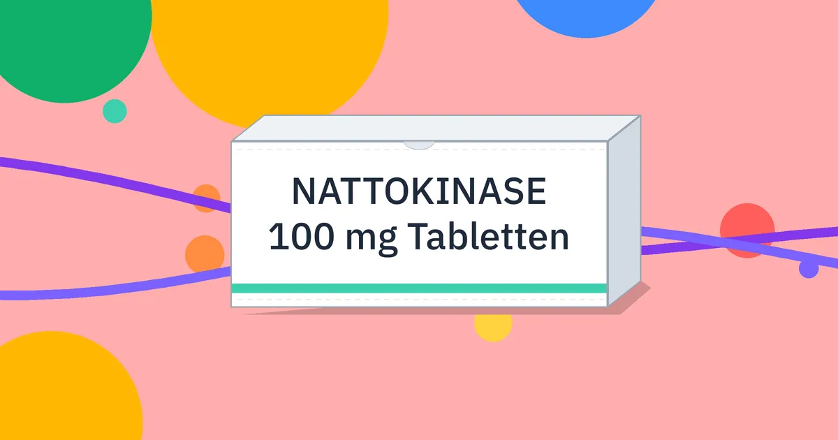 Symbolbild: Packung mit der Aufschrift NATTOKINASE 100 mg Tabletten (PZN 16784558) – Verfügbarkeit und Bezug in Apotheken in Frankfurt am Main