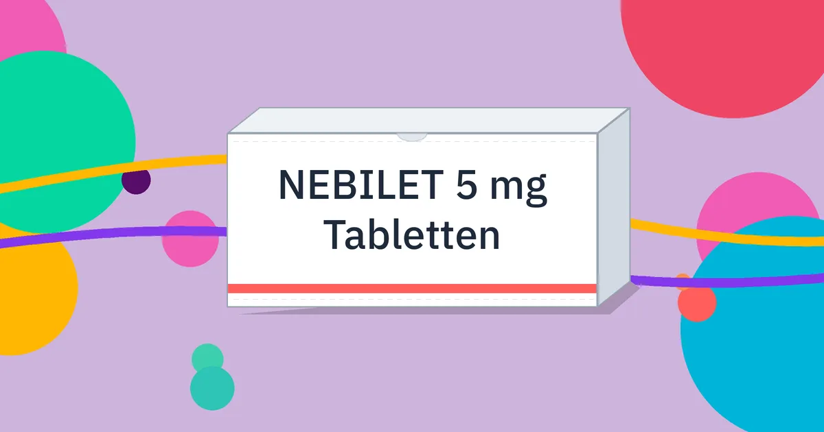 Symbolbild: Packung mit der Aufschrift NEBILET 5 mg Tabletten (PZN 07371082) – Verfügbarkeit und Bezug in Apotheken in Frankfurt am Main