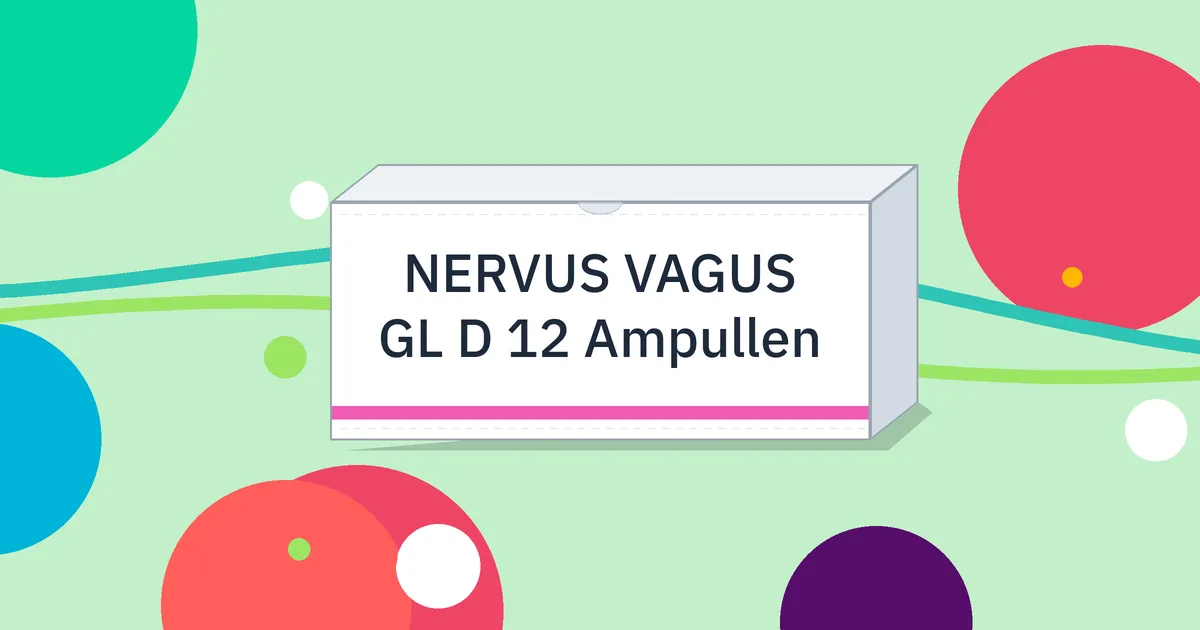 Symbolbild: Packung mit der Aufschrift NERVUS VAGUS GL D 12 Ampullen (PZN 03355399) – Verfügbarkeit und Bezug in Apotheken in Frankfurt am Main