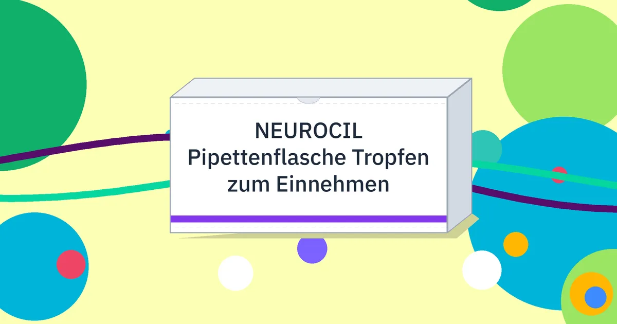 Symbolbild: Packung mit der Aufschrift NEUROCIL Pipettenflasche Tropfen zum Einnehmen (PZN 07228367) – Verfügbarkeit und Bezug in Apotheken in Frankfurt am Main