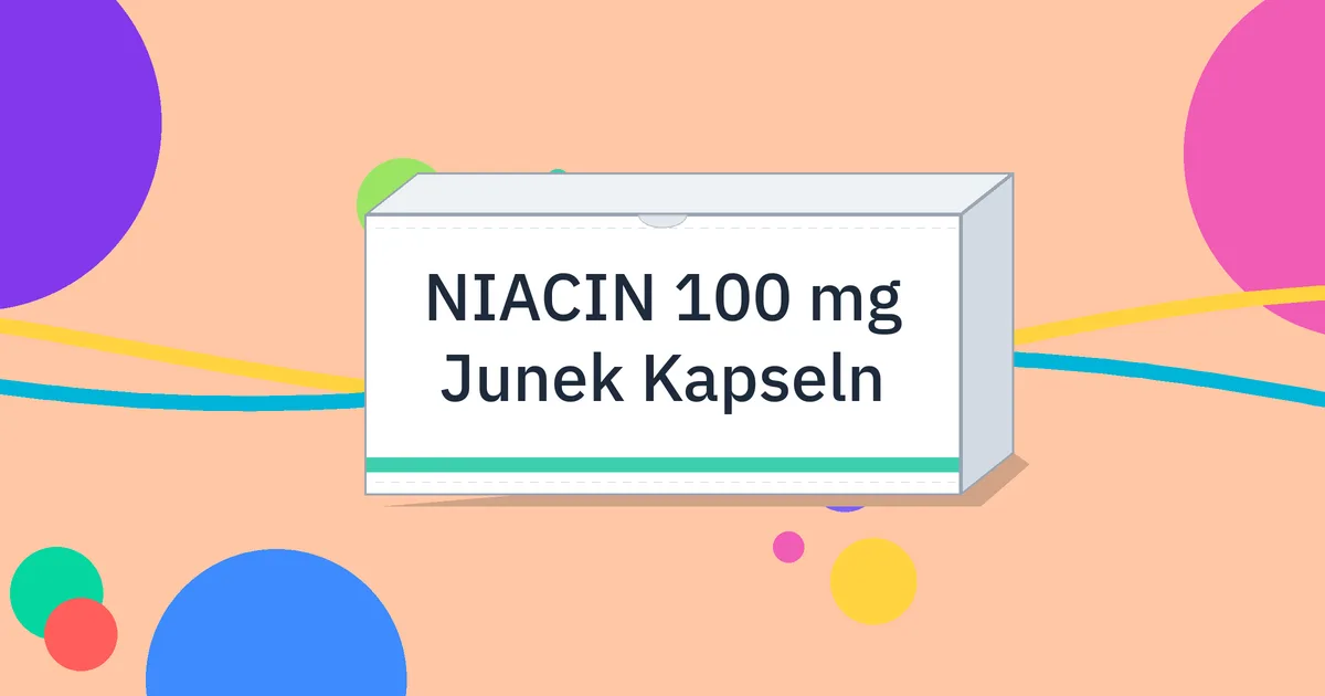 Symbolbild: Packung mit der Aufschrift NIACIN 100 mg Junek Kapseln (PZN 04367275) – Verfügbarkeit und Bezug in Apotheken in Frankfurt am Main