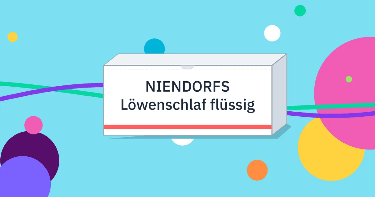 Symbolbild: Packung mit der Aufschrift NIENDORFS Löwenschlaf flüssig (PZN 05375762) – Verfügbarkeit und Bezug in Apotheken in Frankfurt am Main