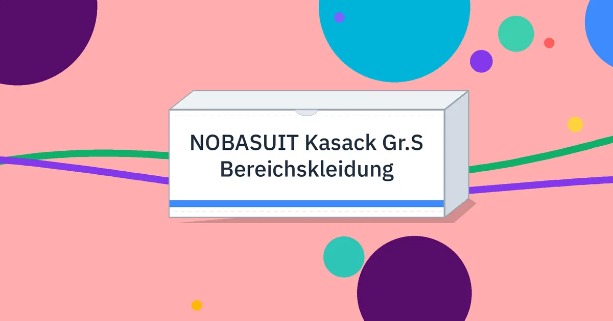 Symbolbild: Packung mit der Aufschrift NOBASUIT Kasack Gr.S Bereichskleidung (PZN 17376258) – Verfügbarkeit und Bezug in Apotheken in Frankfurt am Main