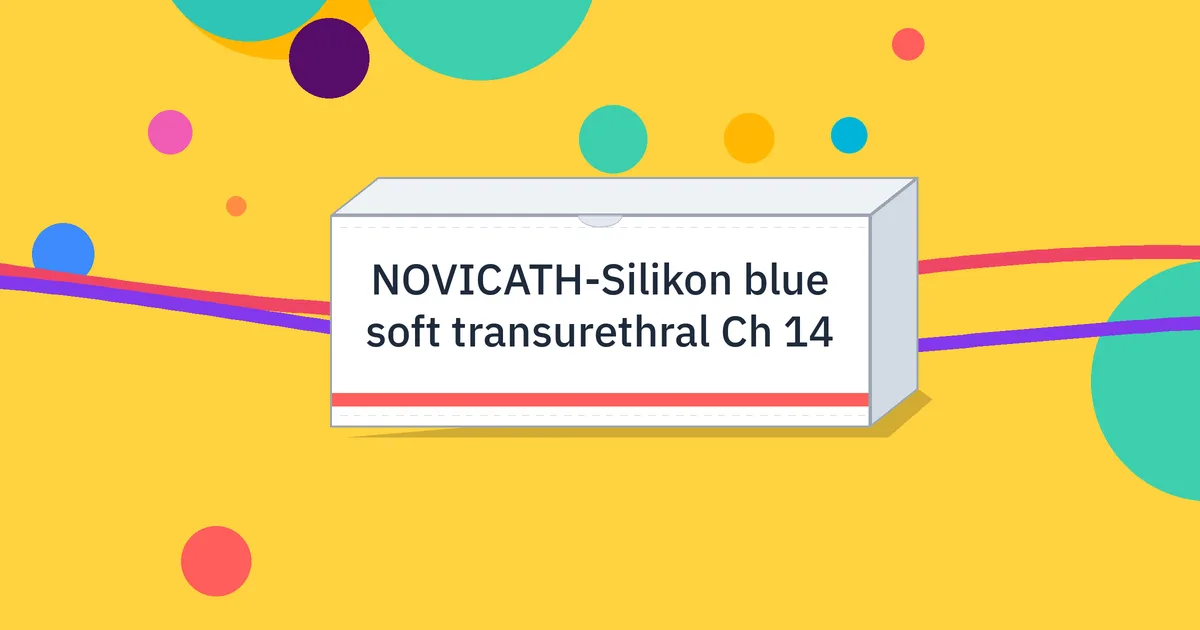 Symbolbild: Packung mit der Aufschrift NOVICATH-Silikon blue soft transurethral Ch 14 (PZN 20836982) – Verfügbarkeit und Bezug in Apotheken in Frankfurt am Main