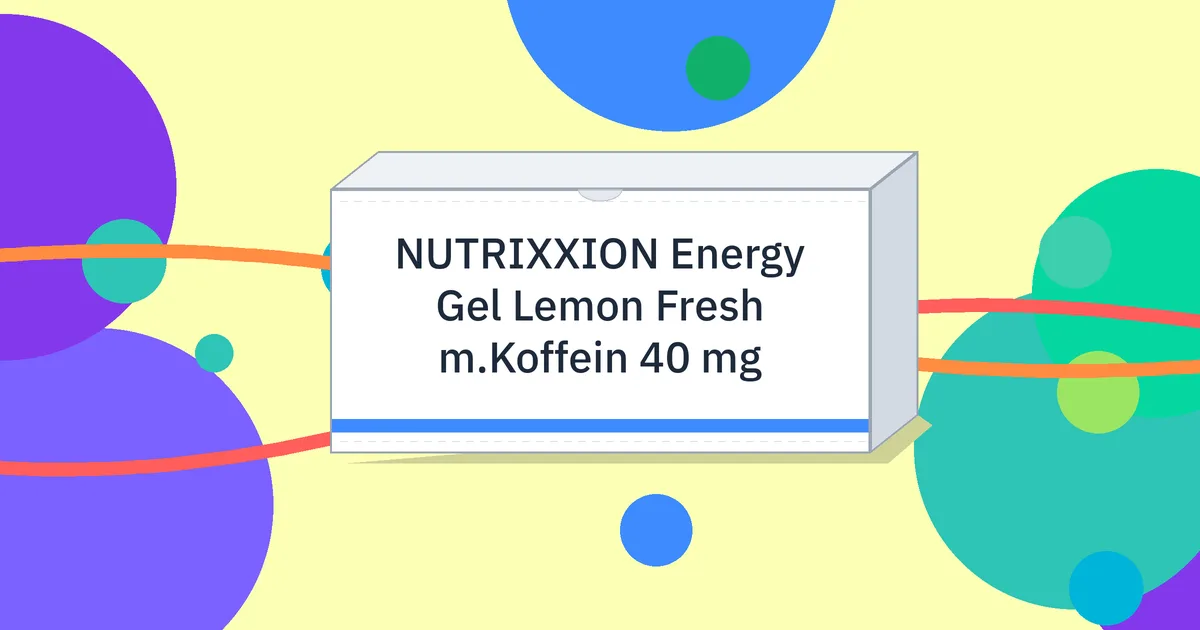 Symbolbild: Packung mit der Aufschrift NUTRIXXION Energy Gel Lemon Fresh m.Koffein 40 mg (PZN 14212869) – Verfügbarkeit und Bezug in Apotheken in Frankfurt am Main
