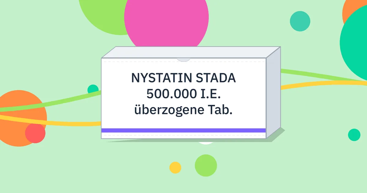 Symbolbild: Packung mit der Aufschrift NYSTATIN STADA 500.000 I.E. überzogene Tab. (PZN 00892352) – Verfügbarkeit und Bezug in Apotheken in Frankfurt am Main